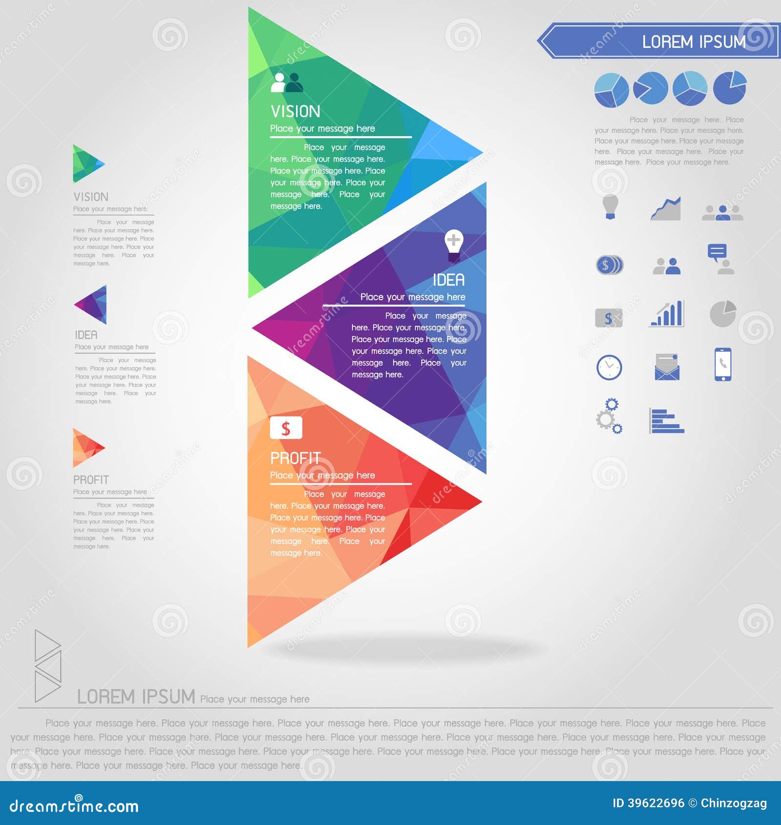 Triangle Banner Template, Gold Cracks With Blue Ornament - Kintsugi ...