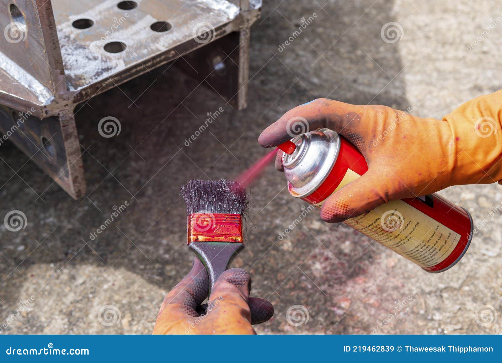 The Step Two of Doing Penetrant Testing is Step To Use Spray Liquid ...