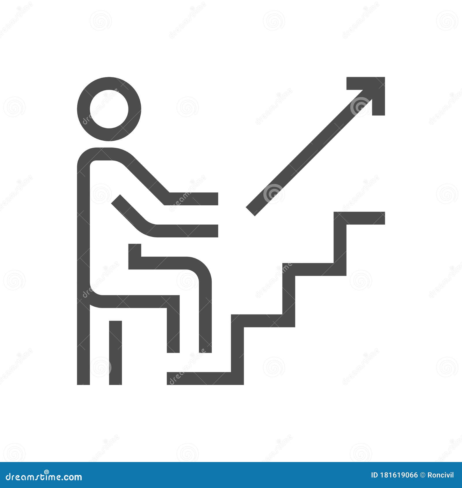 Step up icon stock vector. Illustration of climb, classroom - 181619066