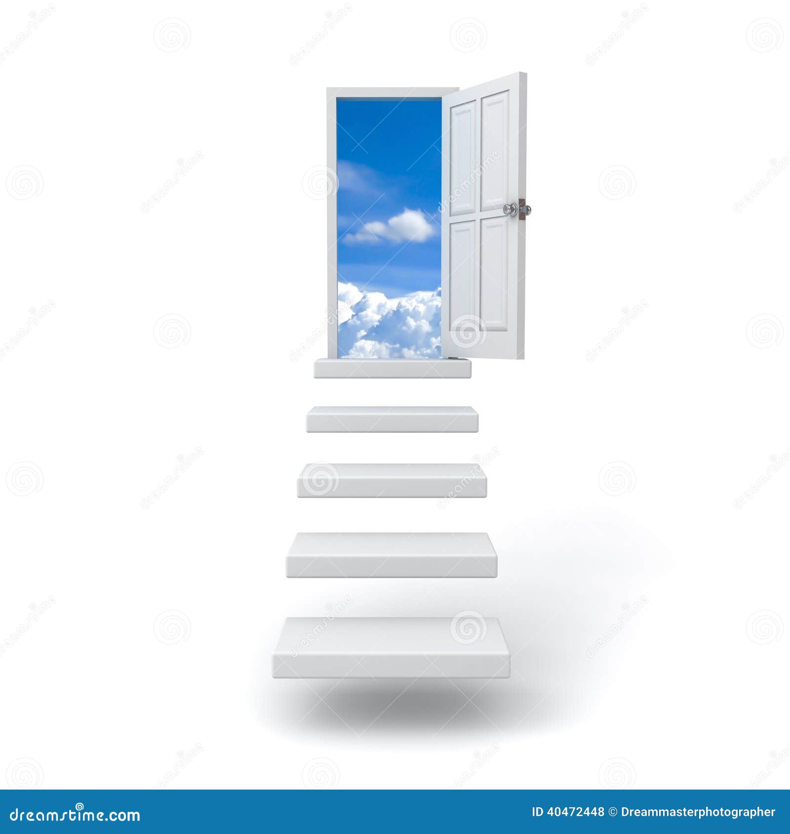 Step Up Ladder To Sky Over White Stock Illustrations – 3 Step Up Ladder ...