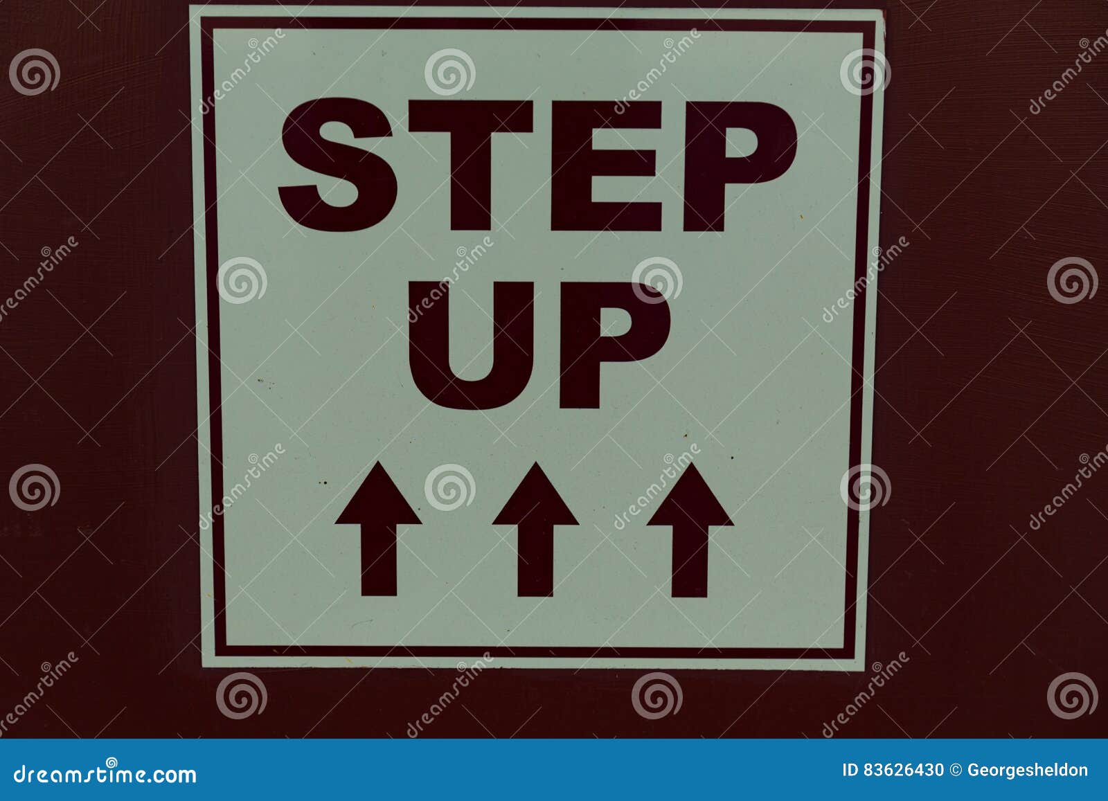 Step Up Sign stock photo. Image of step, warning, direction - 83626430