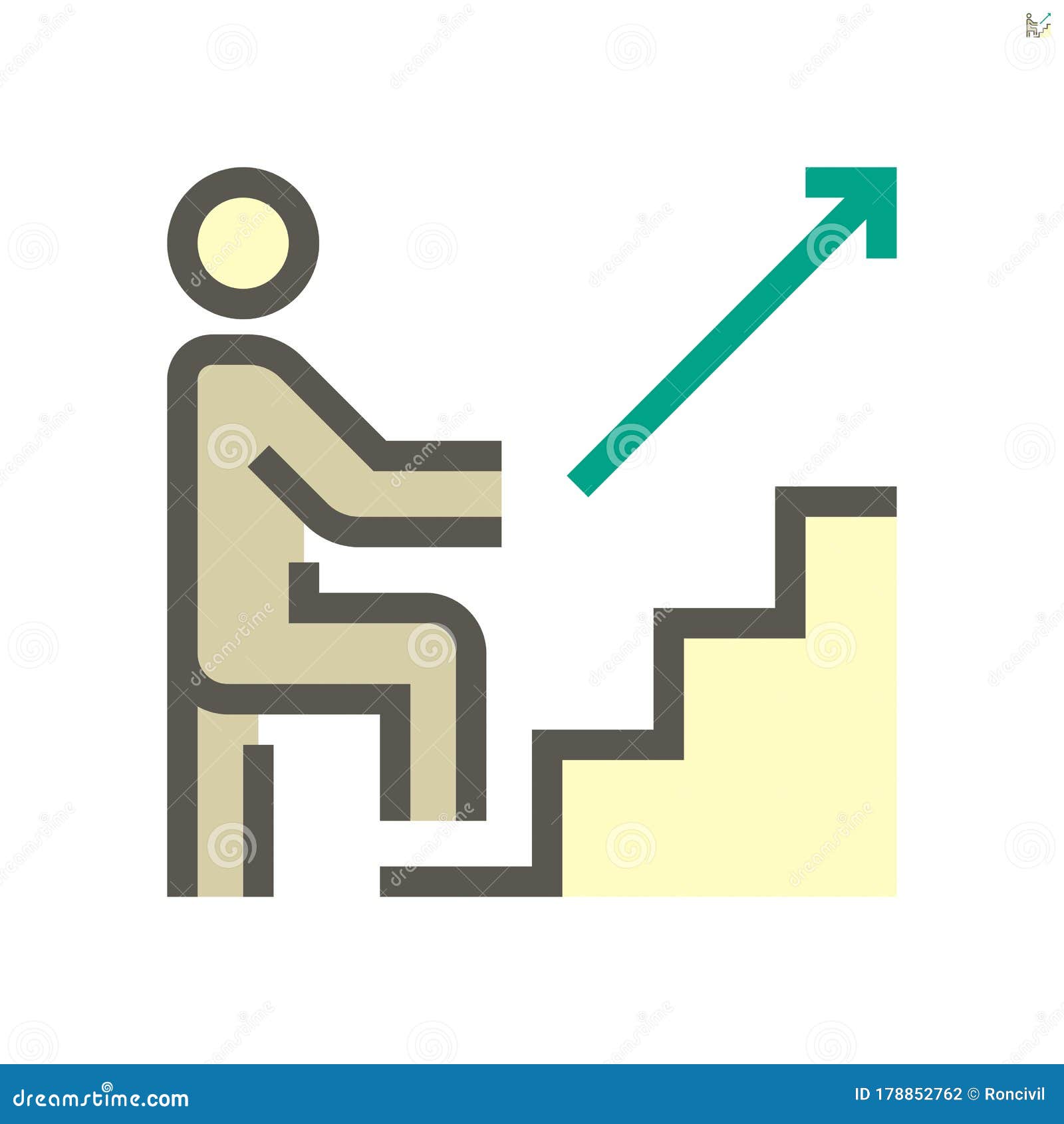 Step up vector icon stock vector. Illustration of presentation - 178852762