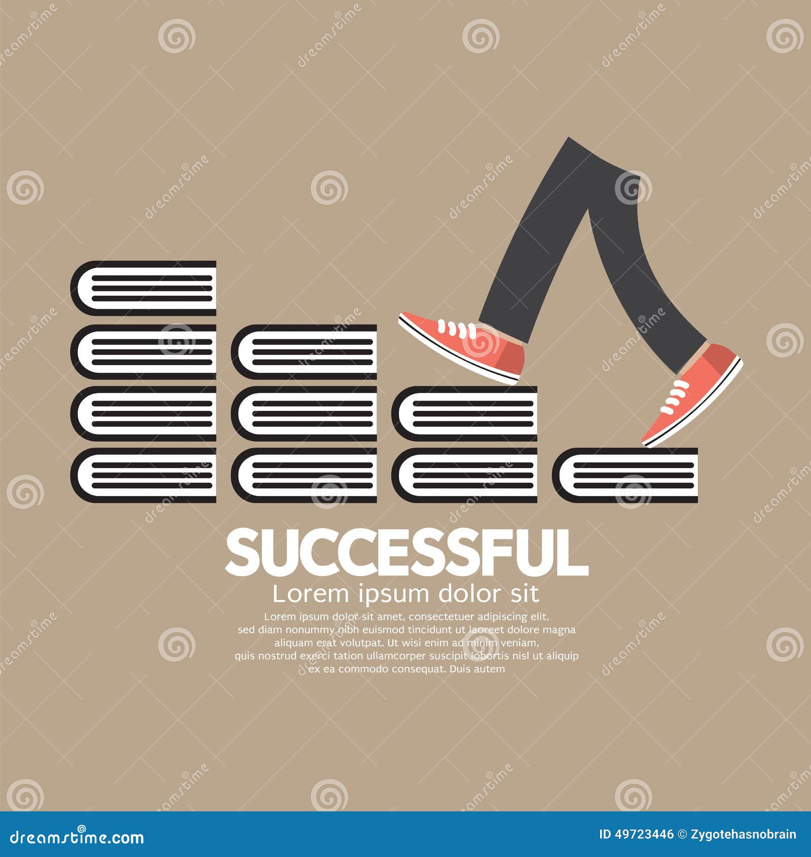 Step Up Walking on Books Successful Concept Stock Vector - Illustration ...