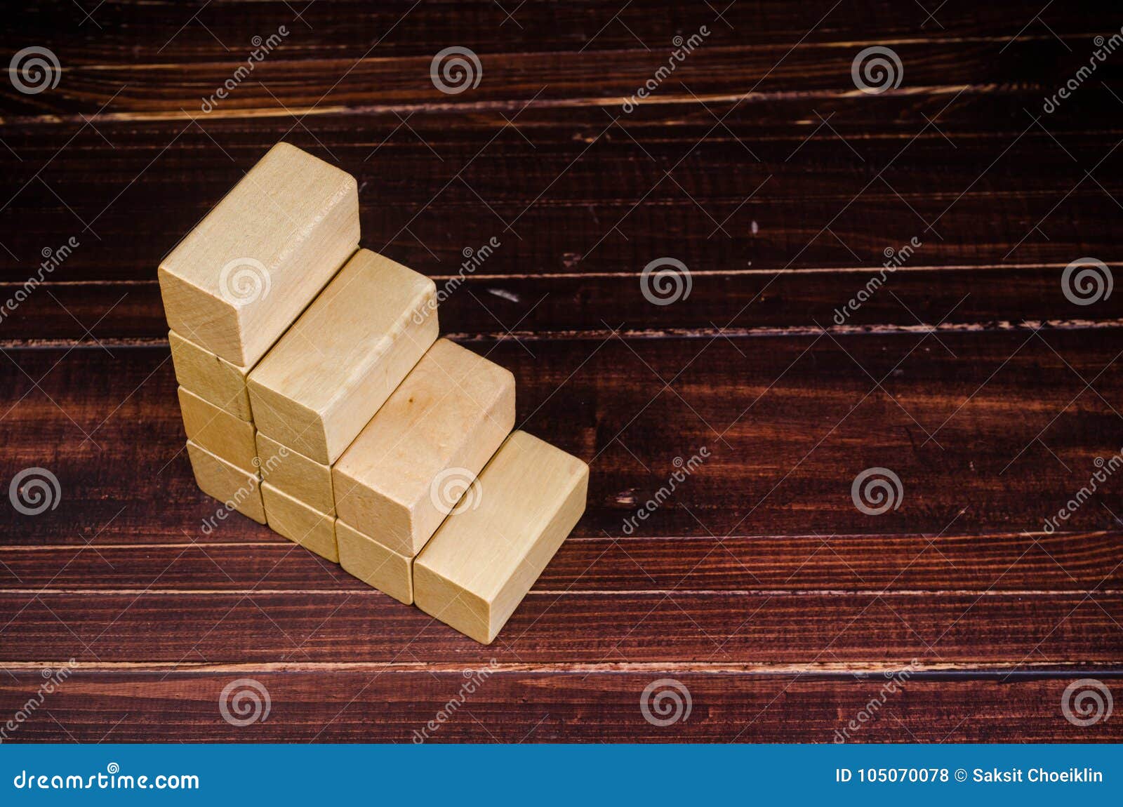 Step up from wooden block stock photo. Image of business - 105070078