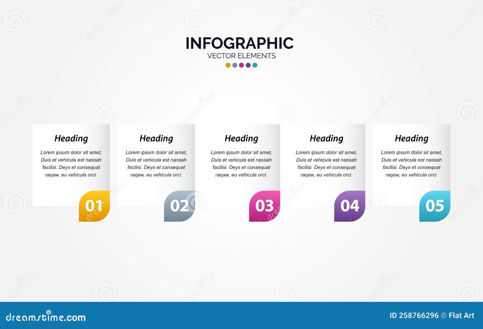 5 Step Useful Banners for Horizontal Infographic Stock Vector ...