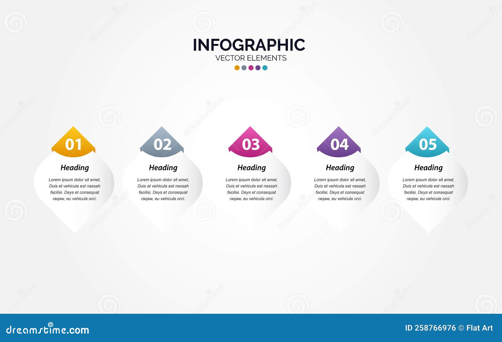 5 Step Useful Banners for Horizontal Infographic Stock Vector ...