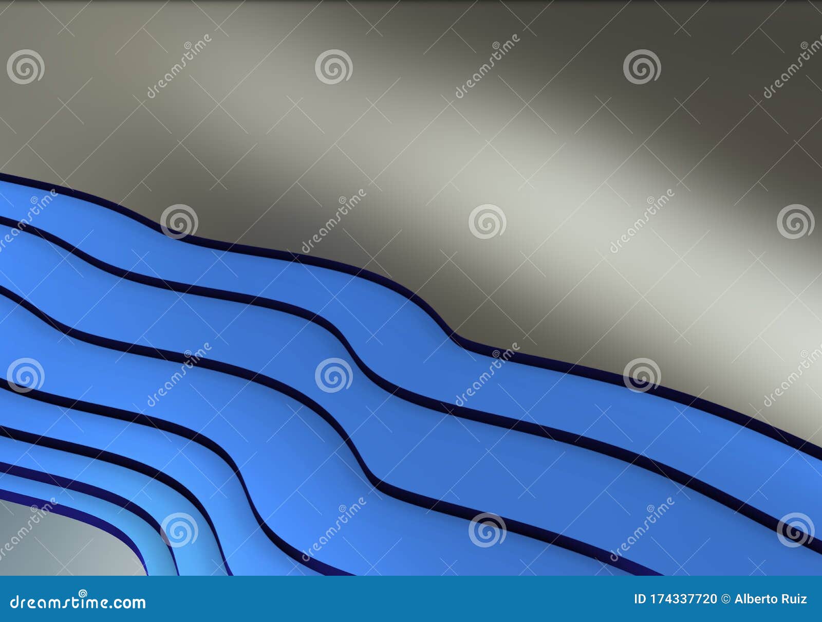 Step of Waves Over Grey Background Stock Illustration - Illustration of ...