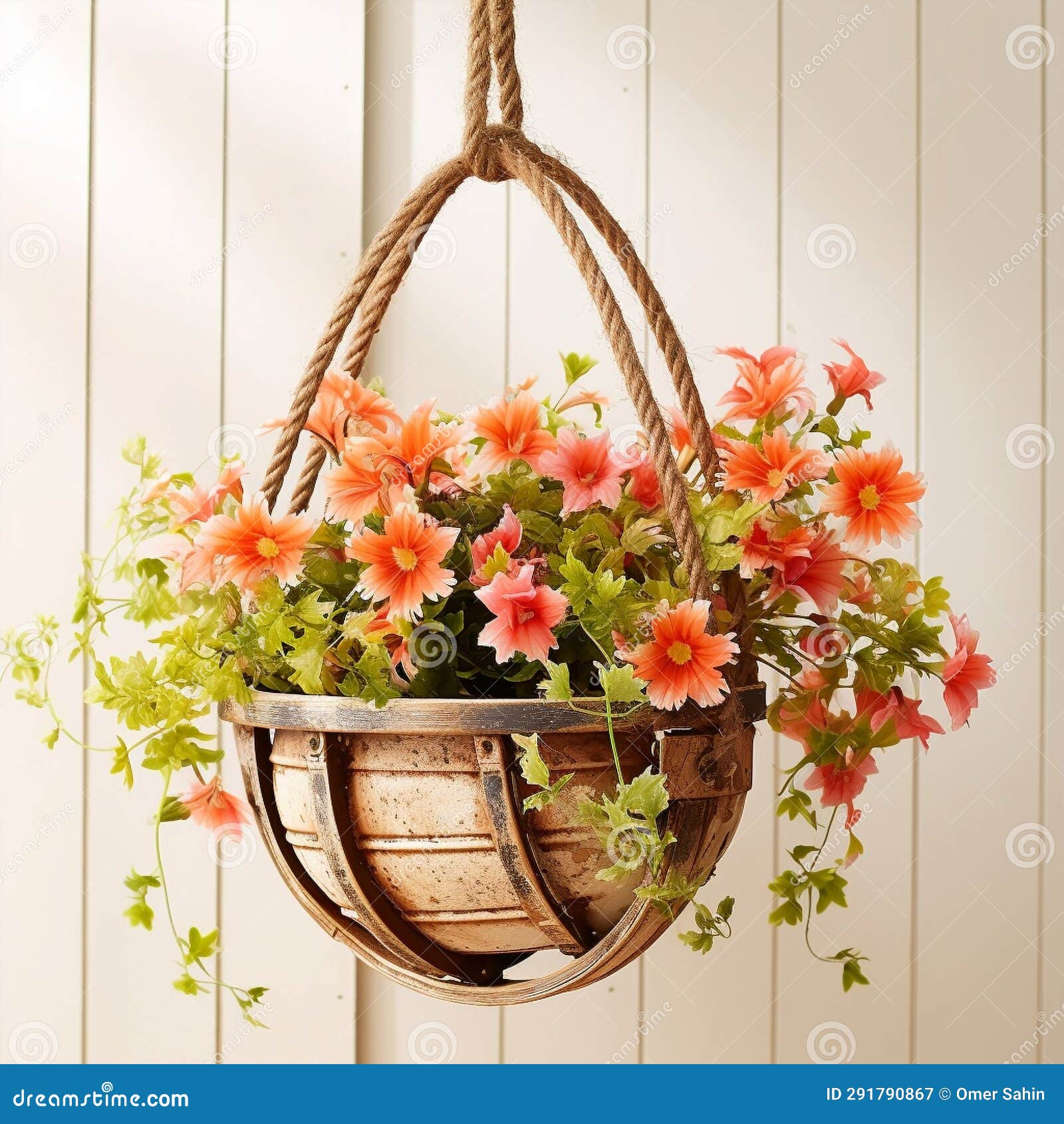 Rustic Hanging Planter Inspired by the Wild Wild West Stock Image ...
