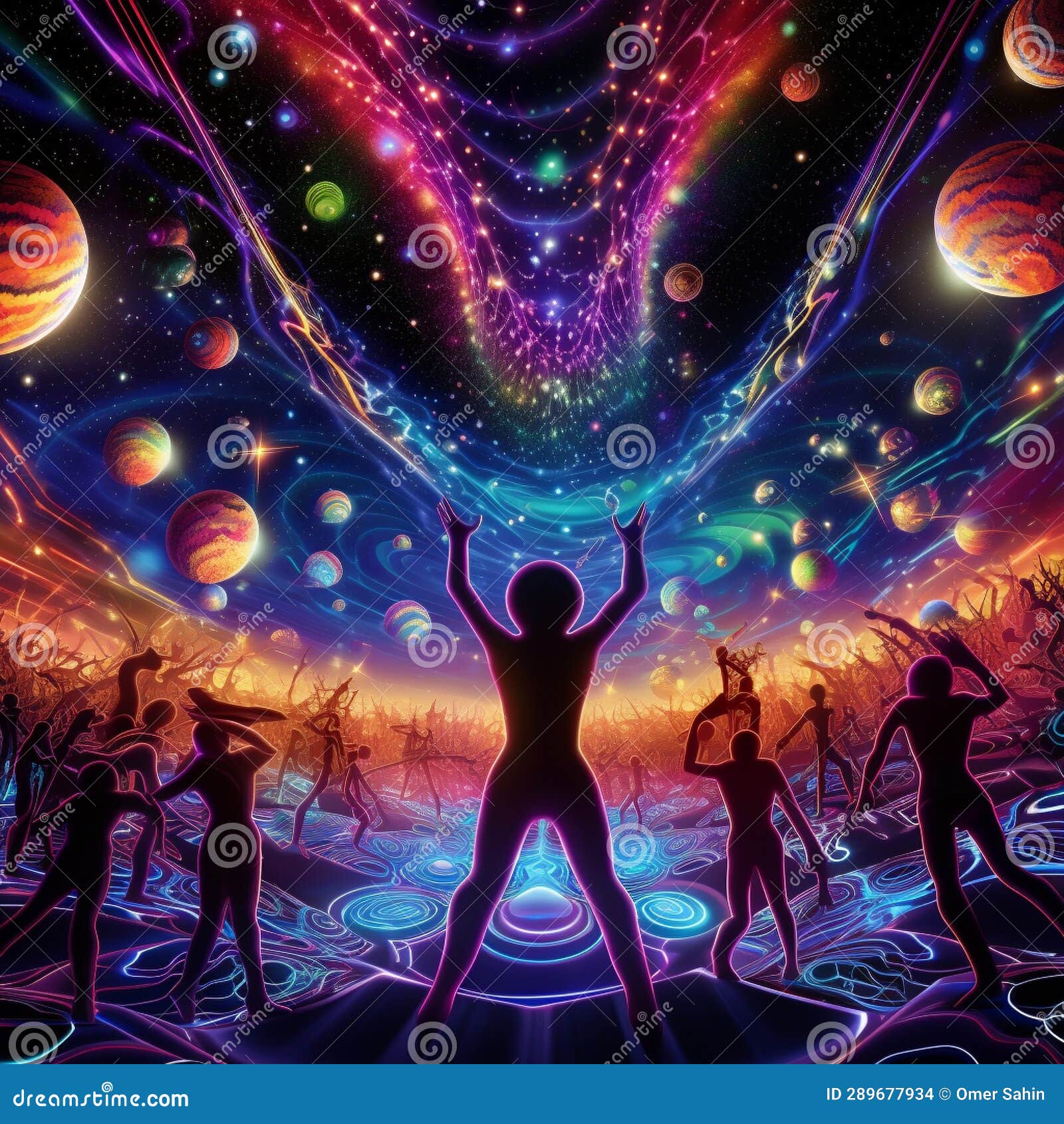 Intergalactic Dance Floor stock illustration. Illustration of space ...