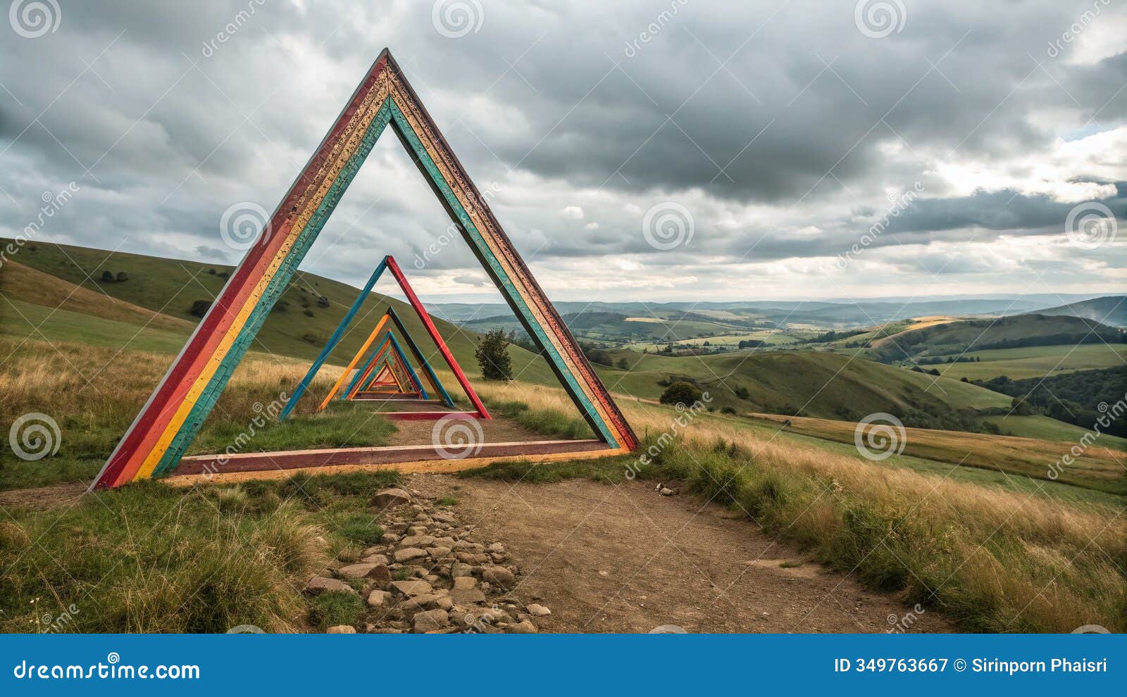 Surreal Impossible Triangle Illusion a Panoramic Landscape of Distorted ...