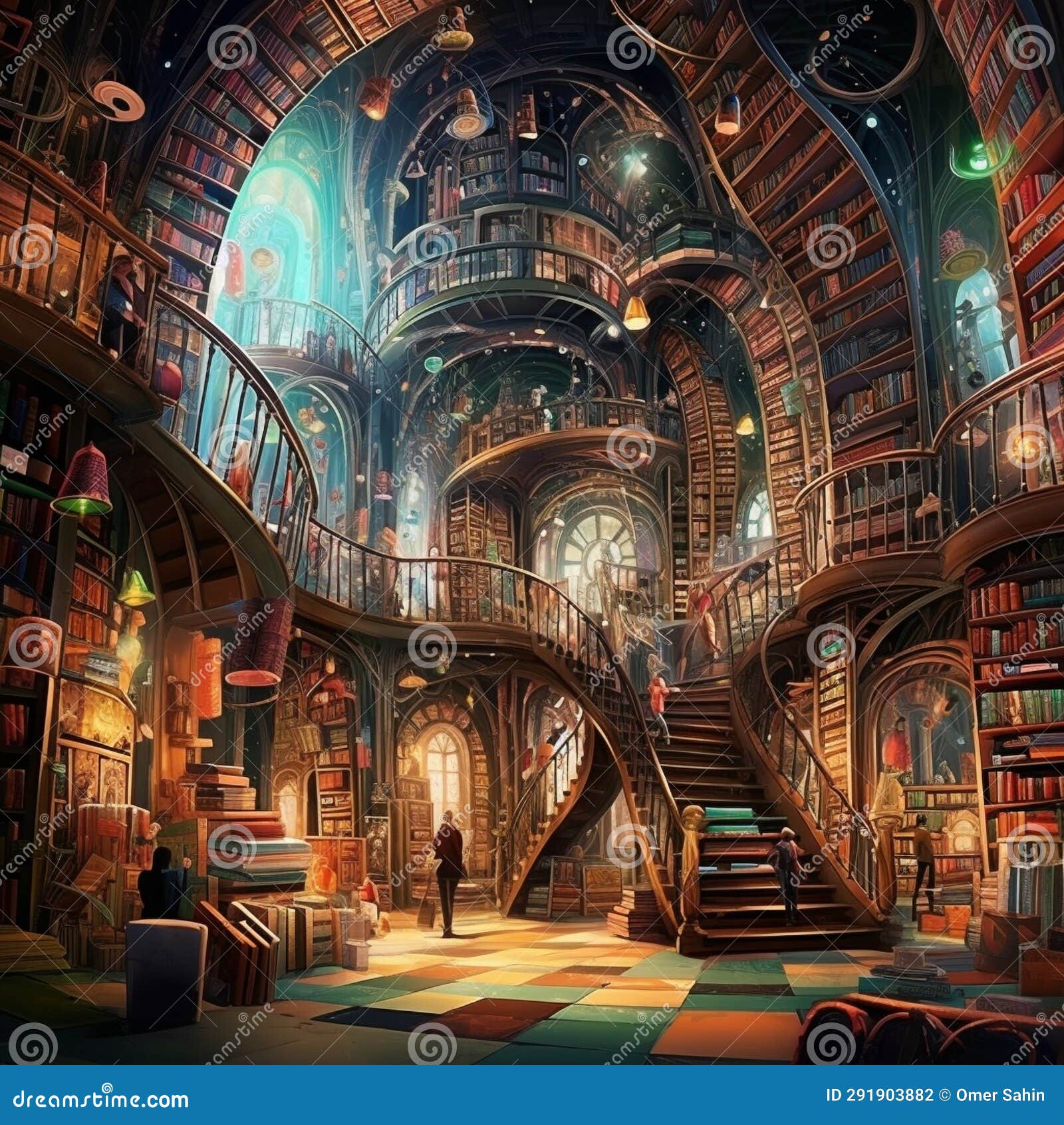 Imaginative Library Interior Stock Photo - Image of interior, wonder ...