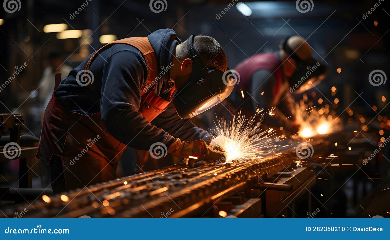 Skilled Welders At Work In Industrial Setting Royalty-Free Stock Photography | CartoonDealer.com ...