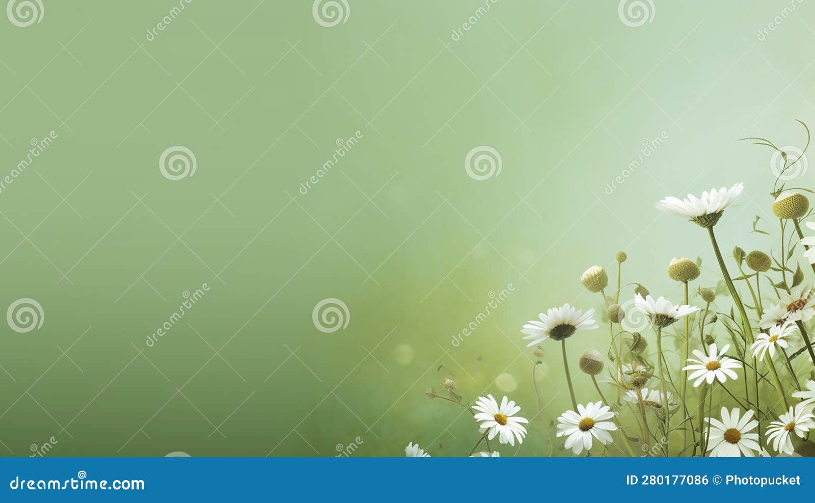 Marquerite Daisies Against a Soft Green Gradient Background Stock ...