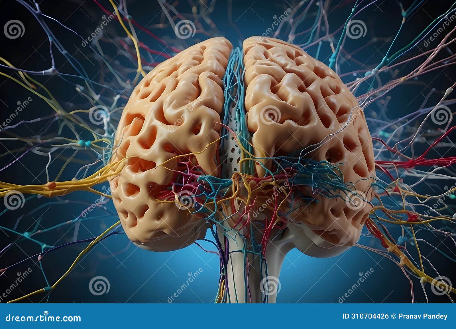 Nerve Tracts in the Human Brain Stock Photo - Image of generative ...
