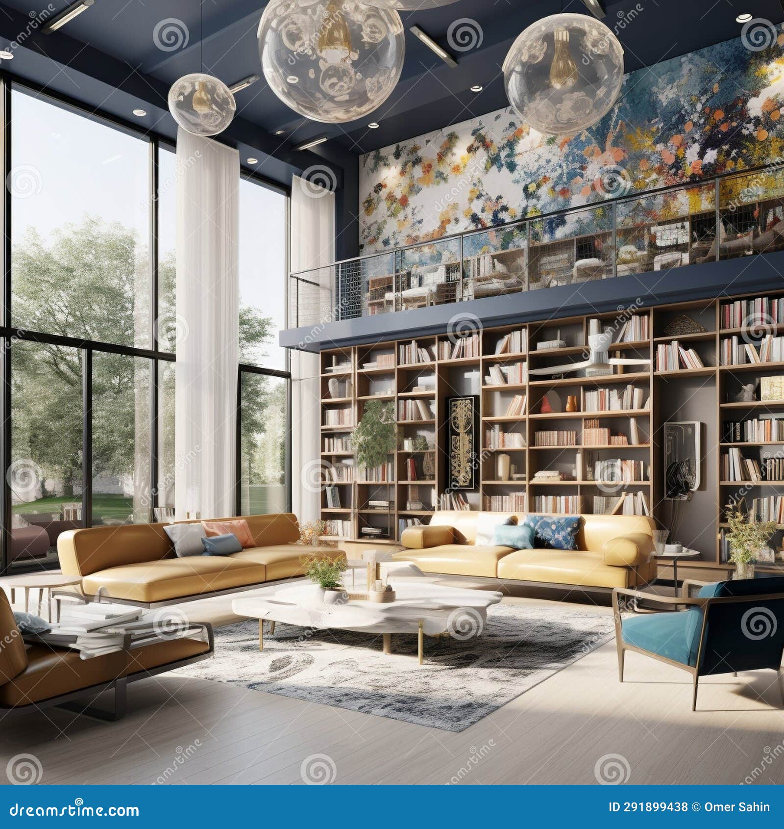 Between the Pages: Open Concept Library Interiors Stock Photo - Image ...