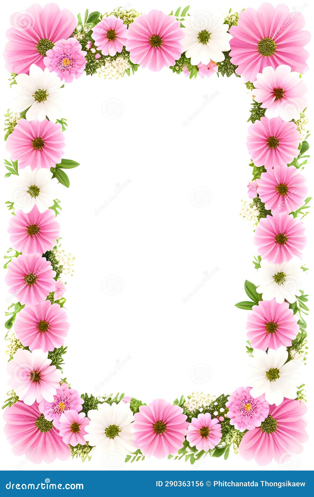 Flower Border Card Beauty: a Blossoming Collection Generative AI Stock ...