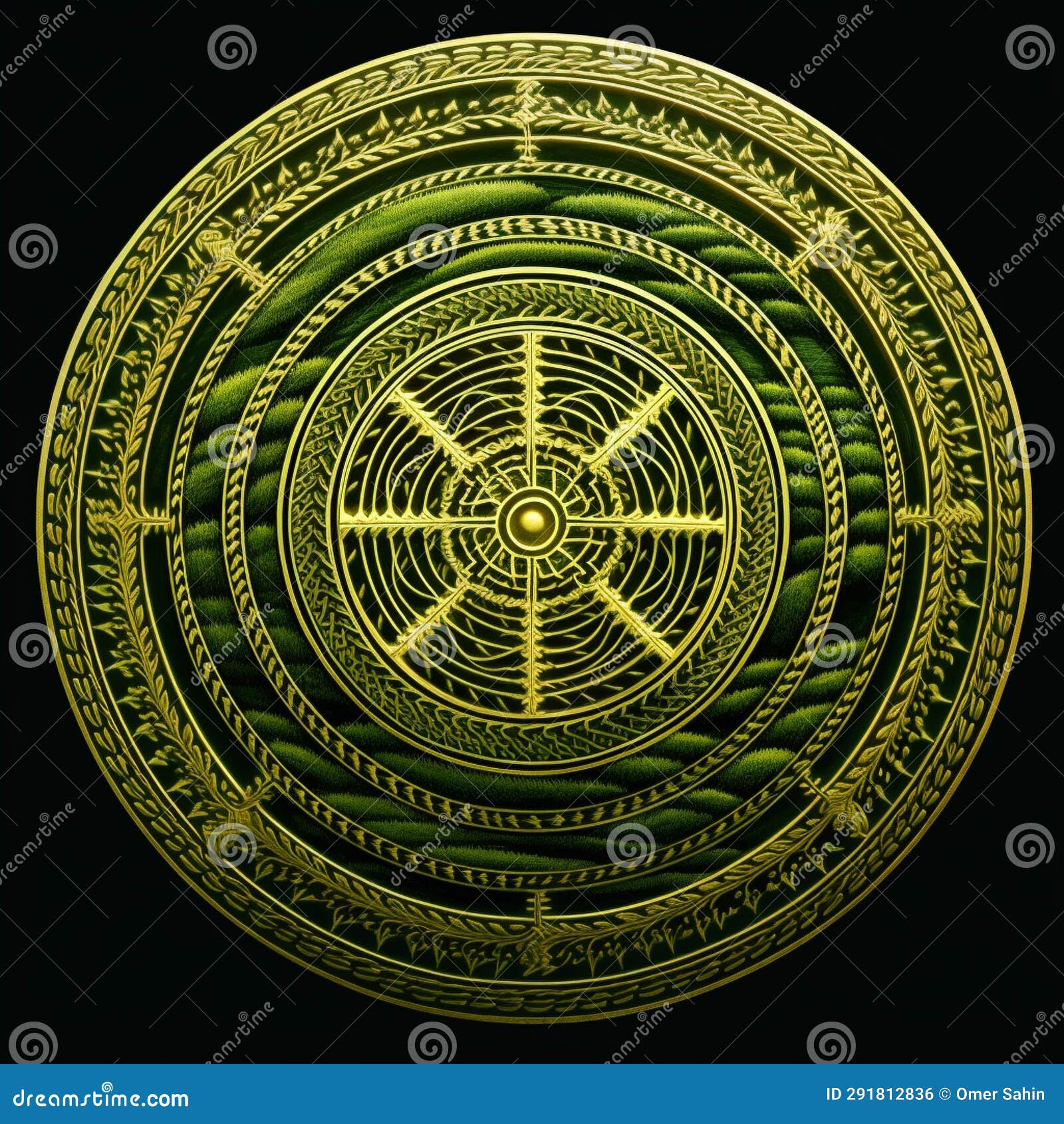 Vibrant and Mysterious Crop Circle with Intricate Design Stock Photo ...