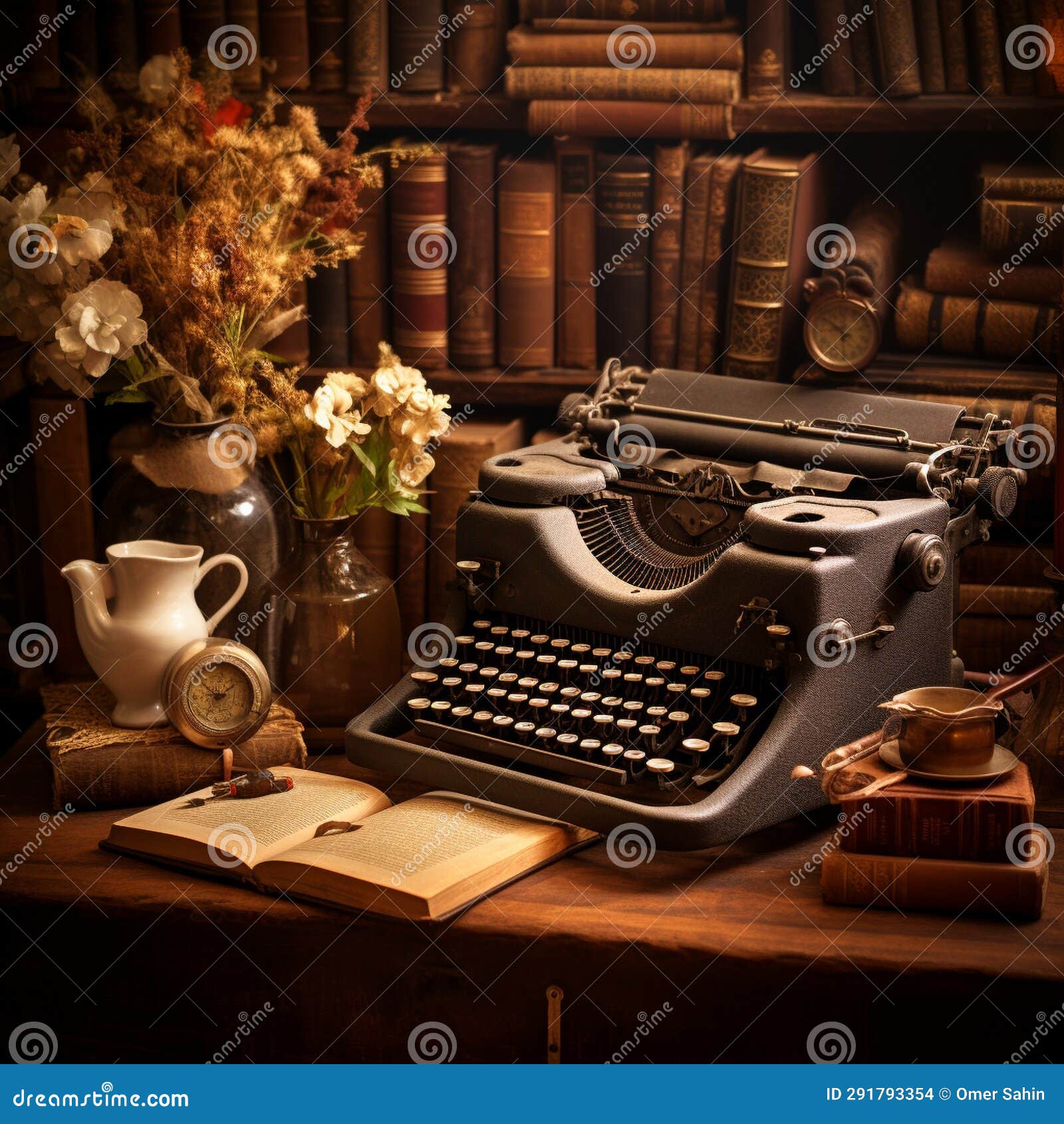 Vintage Vibes: the Allure of Old-Fashioned Typewriters Stock Photo ...