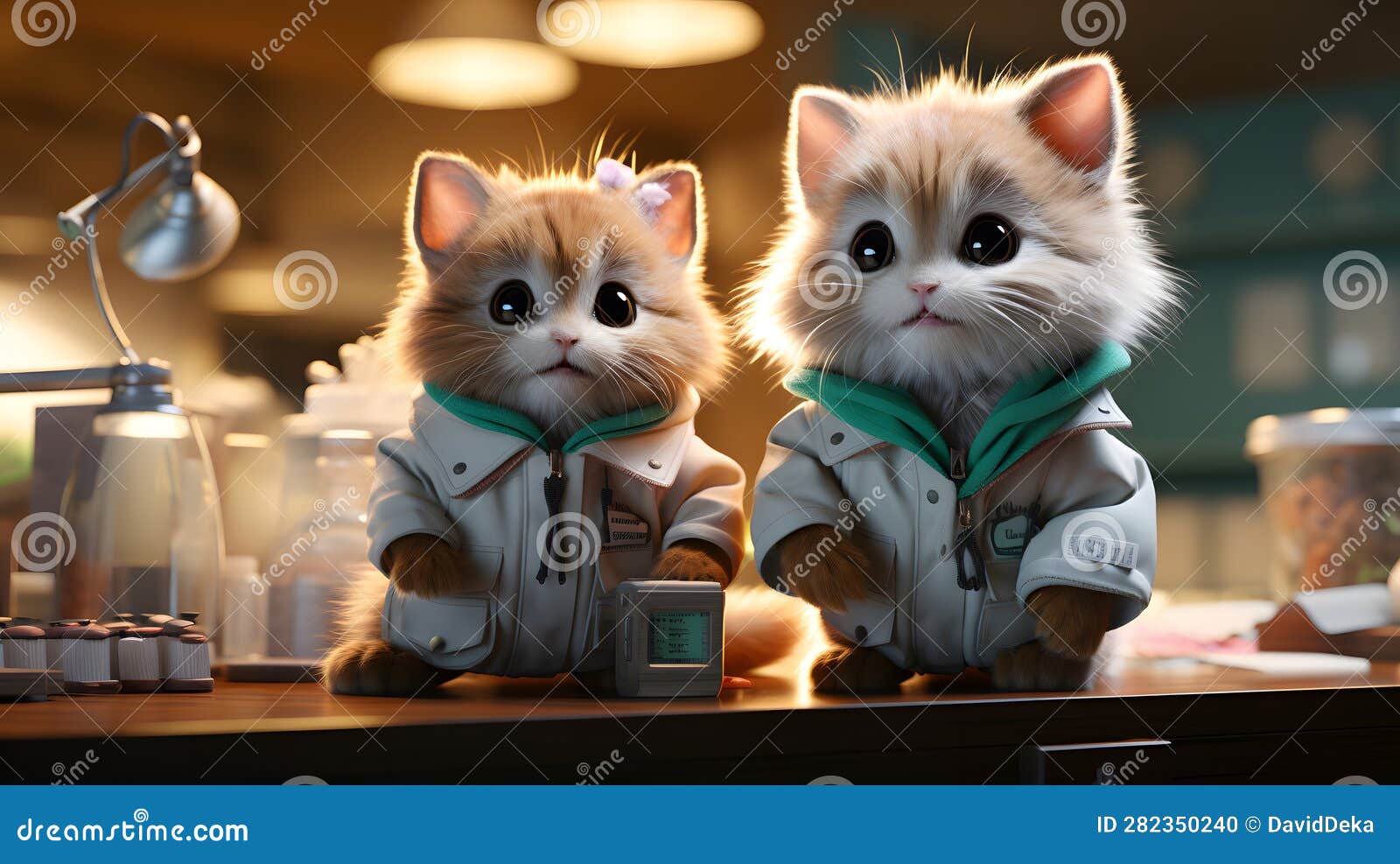 Scientist Kittens in a Laboratory Setting AI Generated Stock ...