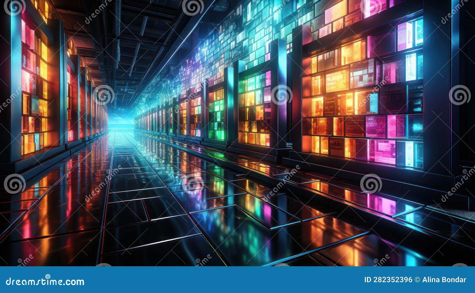 Step into the World of Technology with a Vibrant Visual of a Data ...