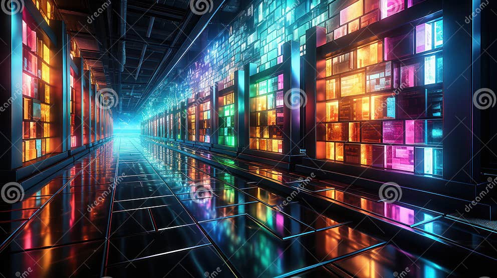 Step into the World of Technology with a Vibrant Visual of a Data ...