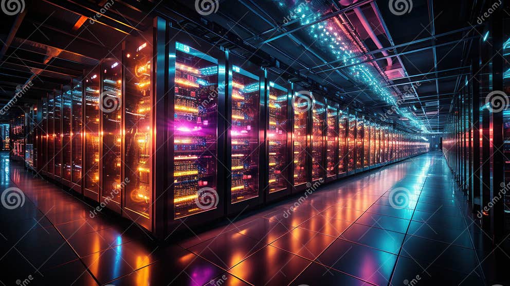 Step into the World of Technology with a Vibrant Visual of a Data ...