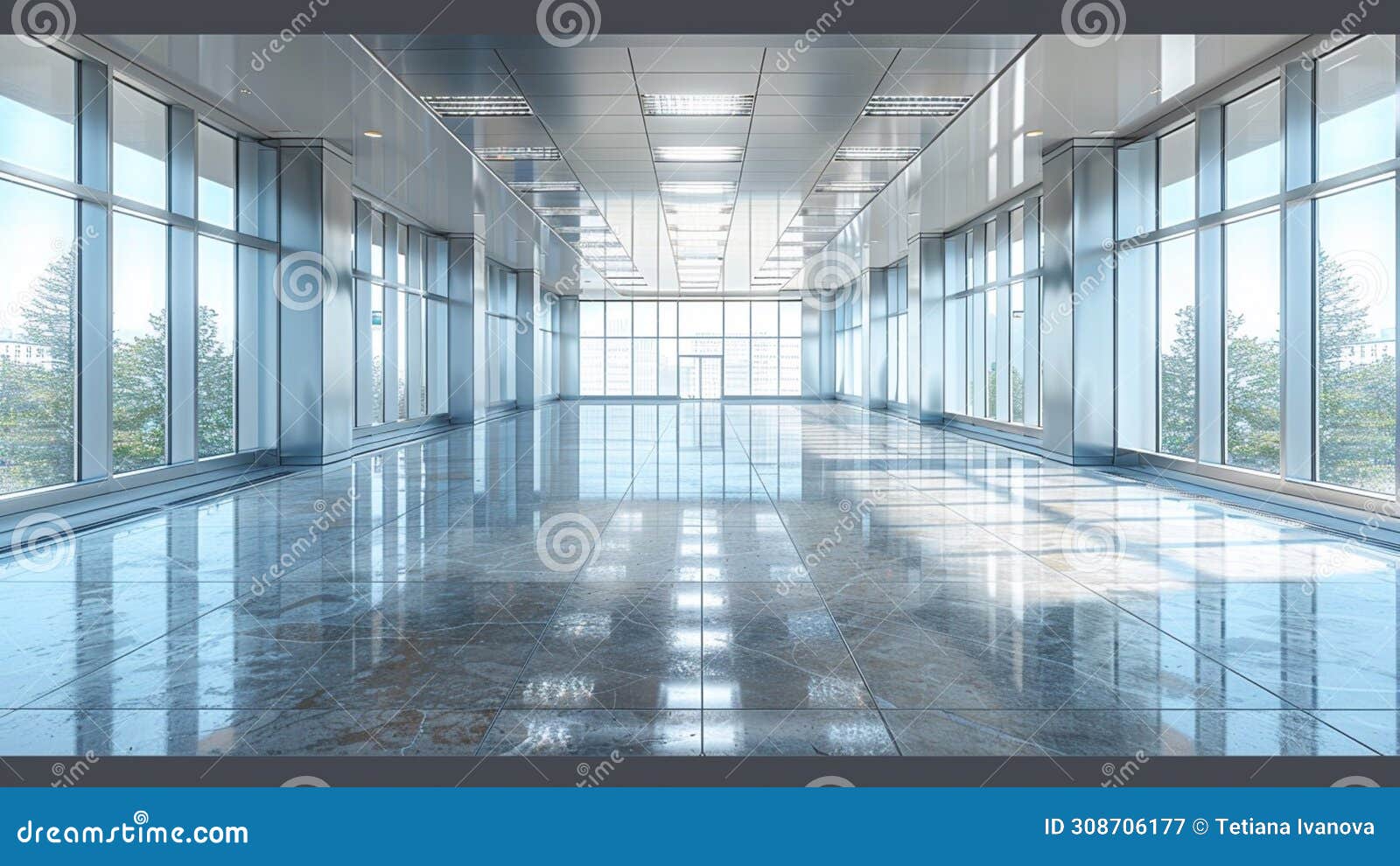 Photorealistic Empty Interior Backdrop for Presentations. Stock ...