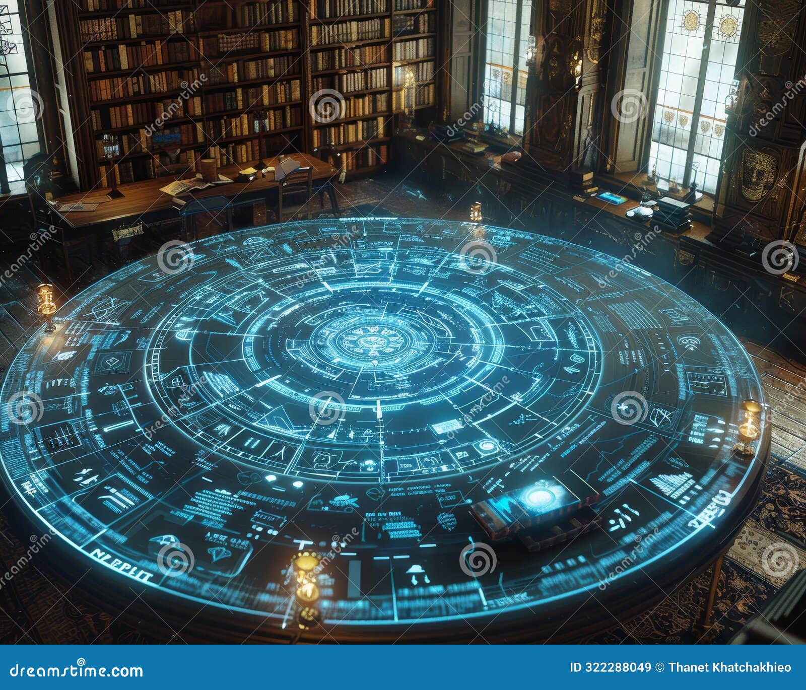 Steampunk Library a Fusion of Future and Past Stock Illustration ...