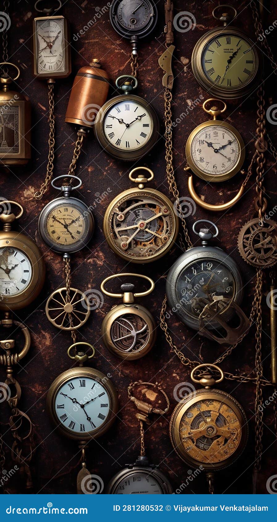 A Steampunk Inspired Wallpaper of Intricate Clockwork Stock ...