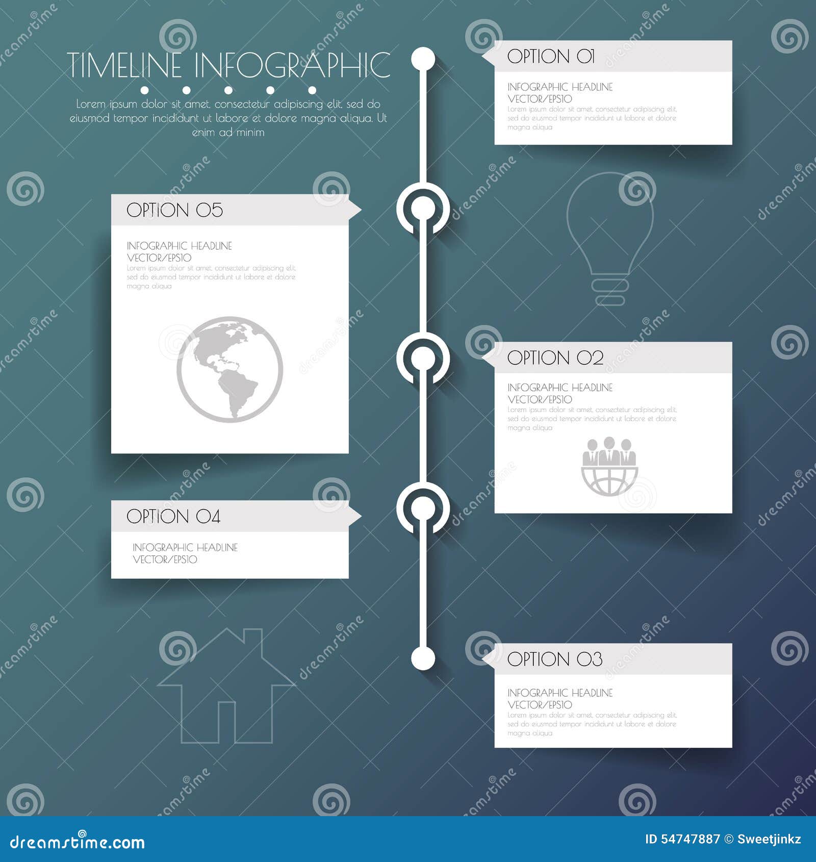 Long Timeline Vertical Infographic Text Presentation Template Vector ...