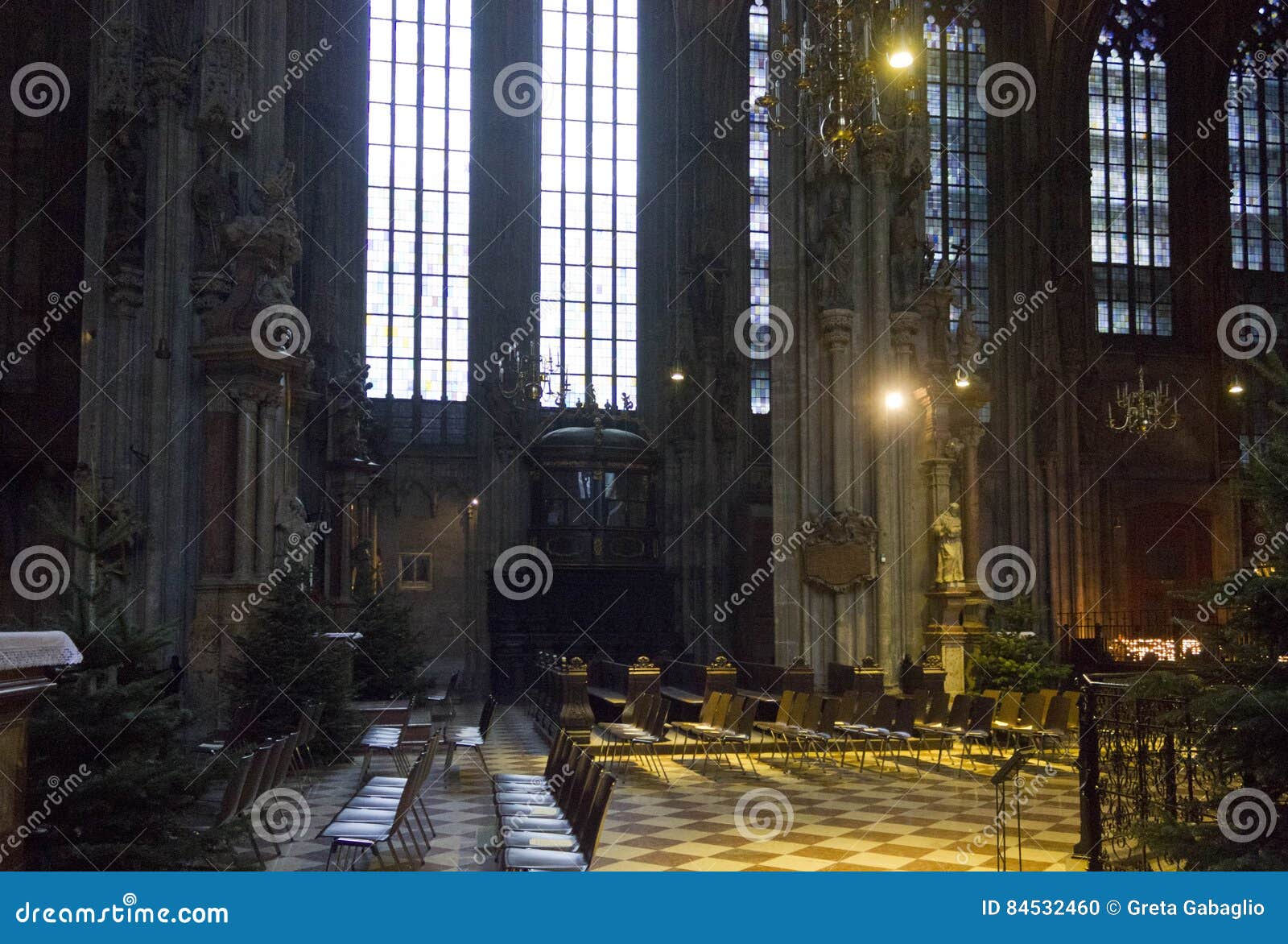 Stephansdom Cathedral Interior in Vienna, Austria Editorial Image ...