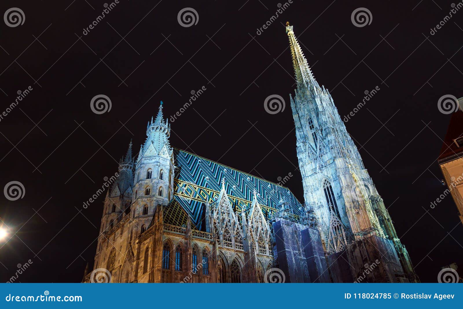 Stephansdom or St. Stephen`s Cathedral 1137-1160 in the Stepha ...