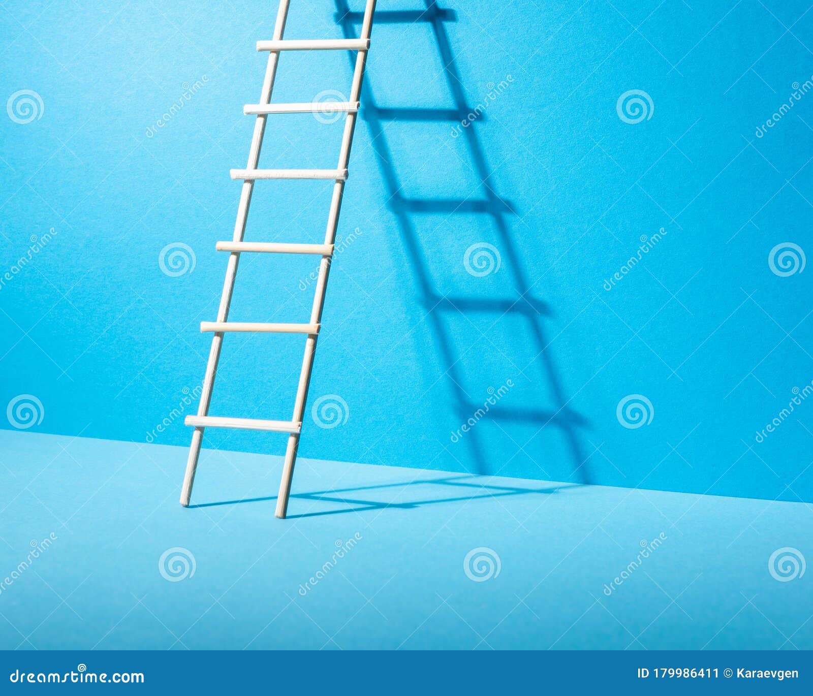 Stepladder on Blue Background. Success and Progress Concept Stock Image ...