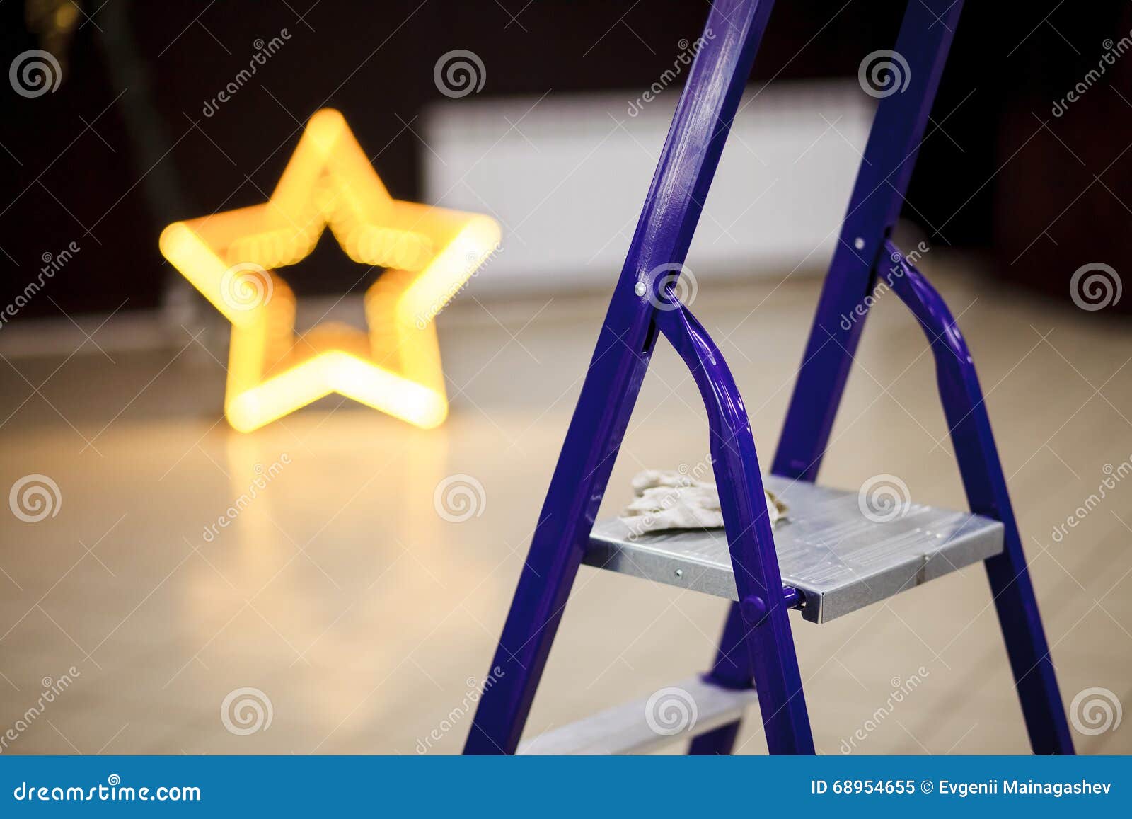 Stepladder Closeup, Decorating Banquet Hall of Event. Stock Image ...