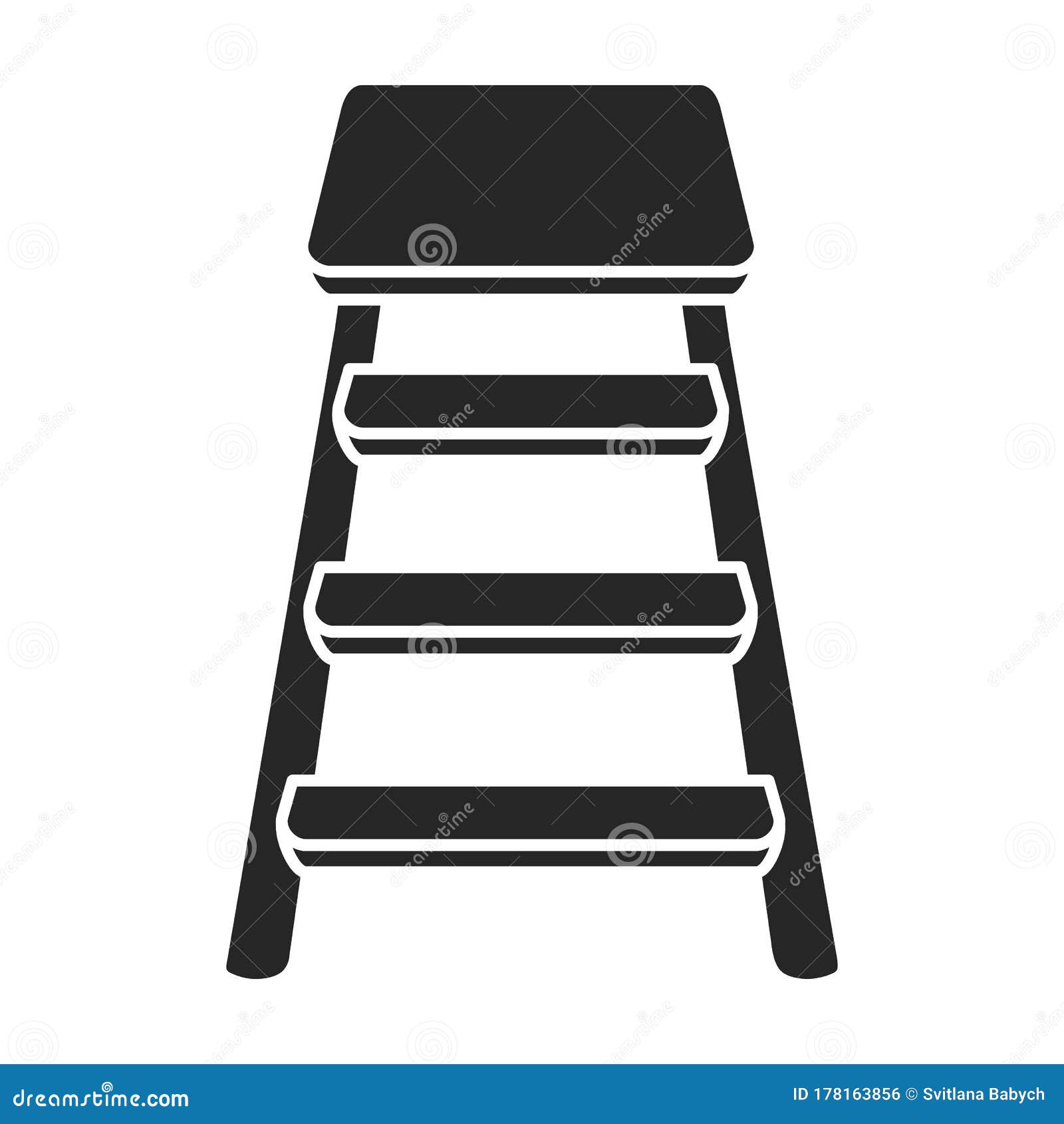 Stepladder Vector Icon.Black Vector Icon Isolated on White Background ...