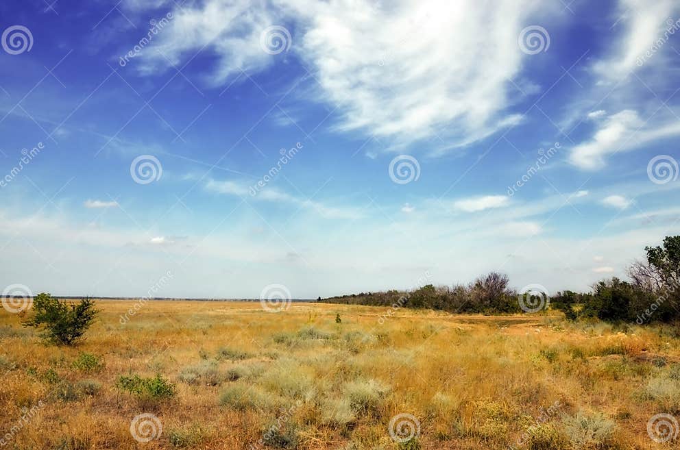 Steppe stock photo. Image of cloud, horizontal, blue - 37625952