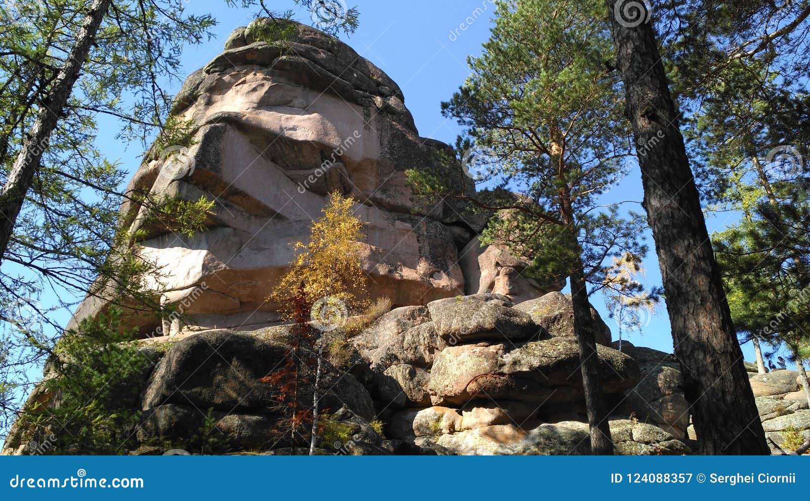 Stepped Ancient Rocks in the Mountains Stock Image - Image of brutal ...