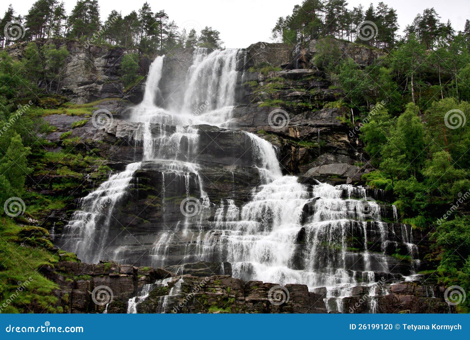 Tvindefossen Waterfalls Near Voss Norway Stock Photos - Free & Royalty ...