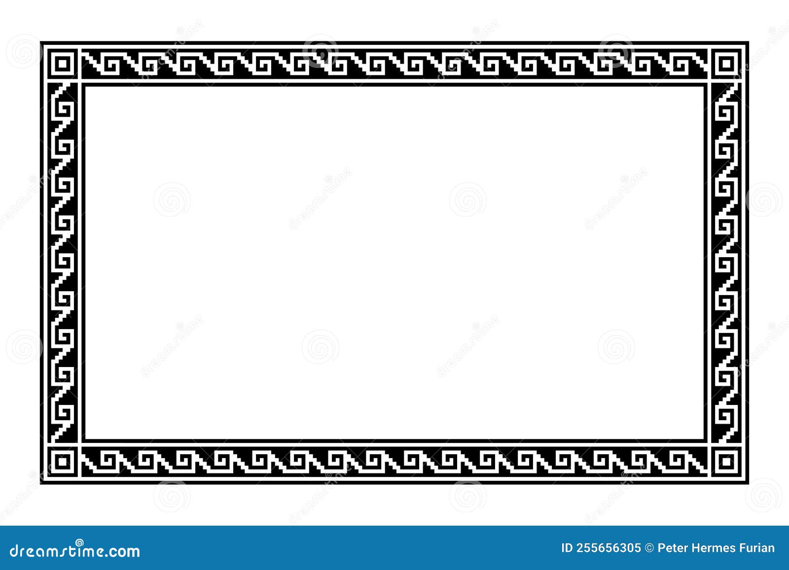 Aztec Stepped Fret Motif, Rectangular Frame With Meander Pattern ...