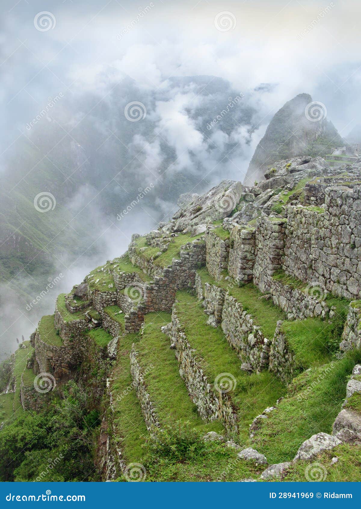 Stepped Terraces of Machu Picchu in Peru Stock Image - Image of andes ...