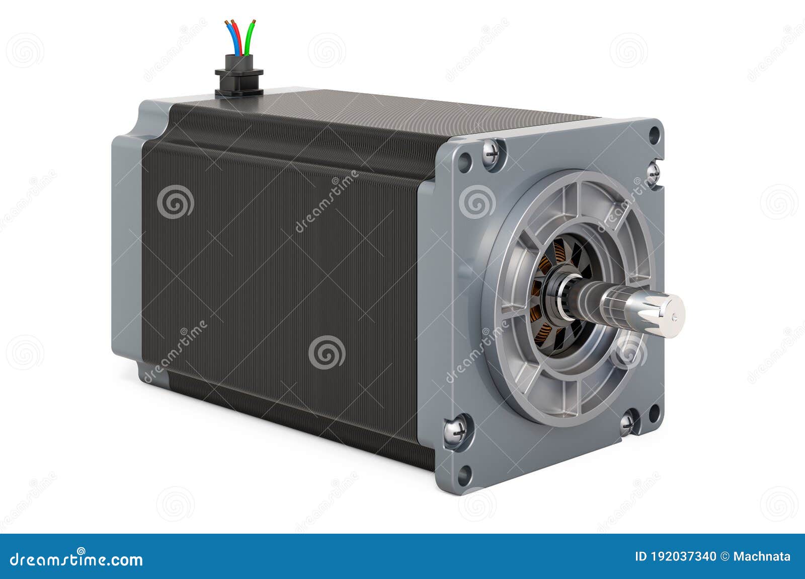 Stepper Motor, 3D Rendering Stock Illustration - Illustration of steel ...