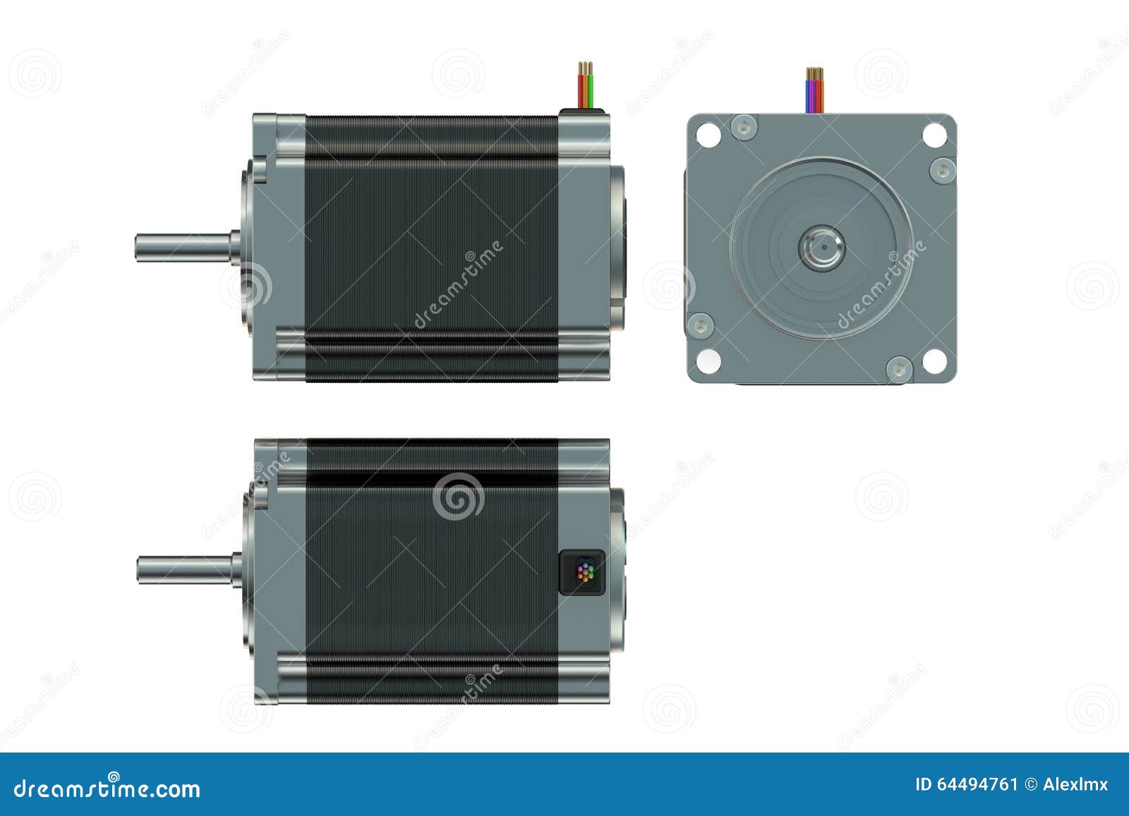 Stepper Motor Top Side and Front Views Stock Illustration ...