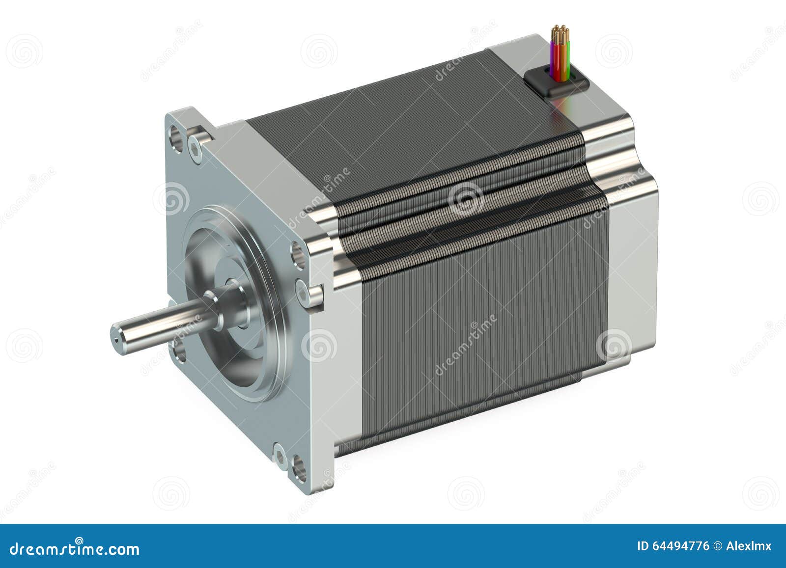 Stepper Motor With Shaft And Wires On Transparent Background Stock ...