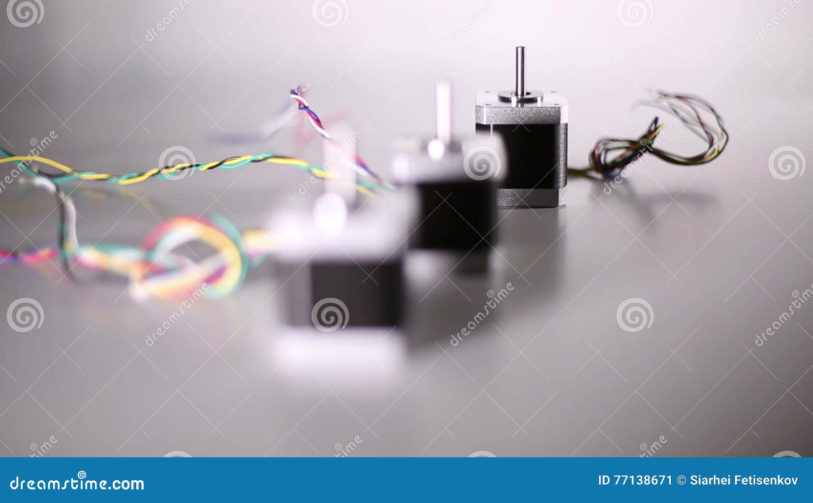 The Stepper Motor is on the White Table. Stock Video - Video of flange ...