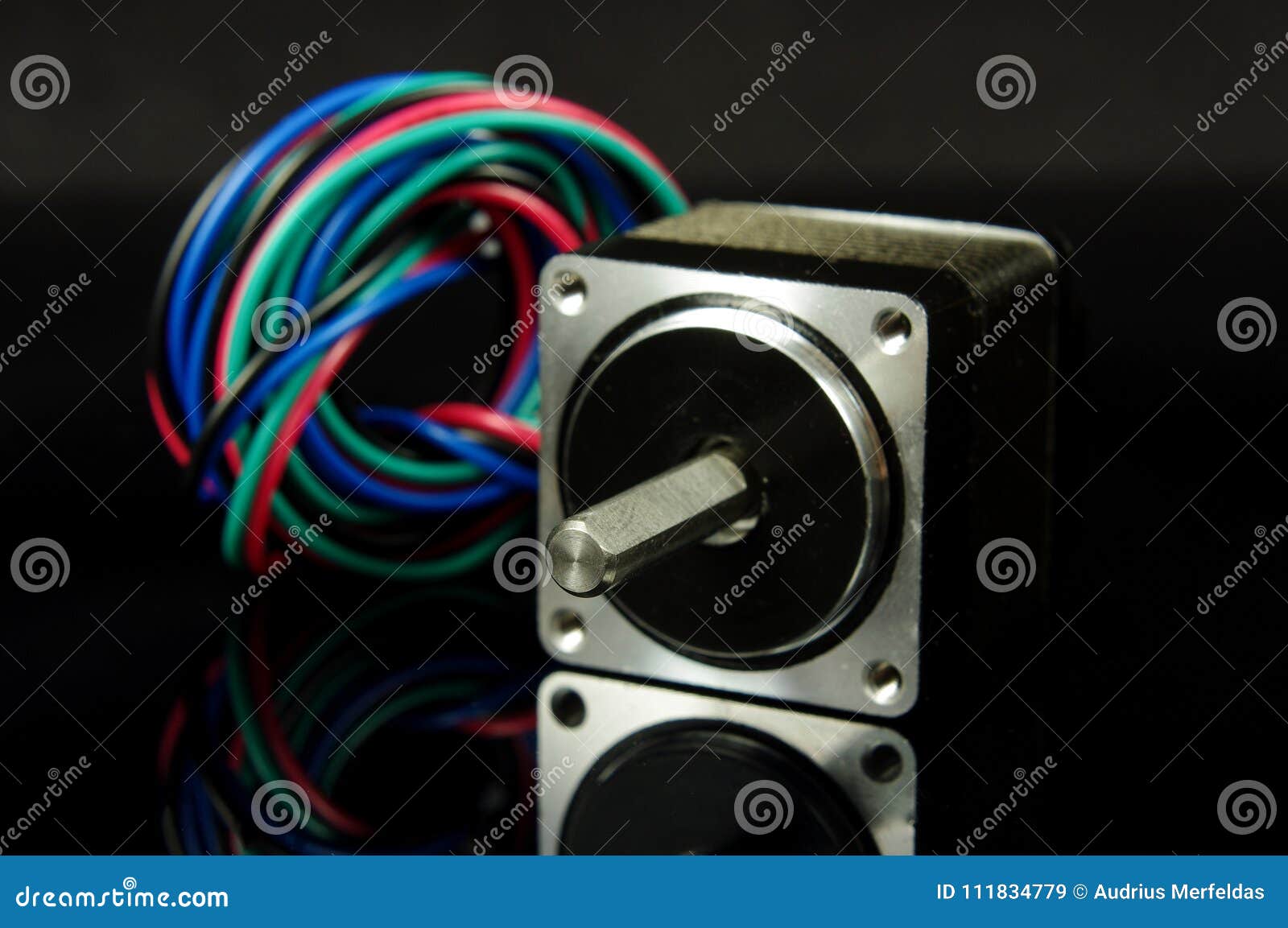 Stepper Motor with Wires and Connector Isolated Stock Image - Image of ...