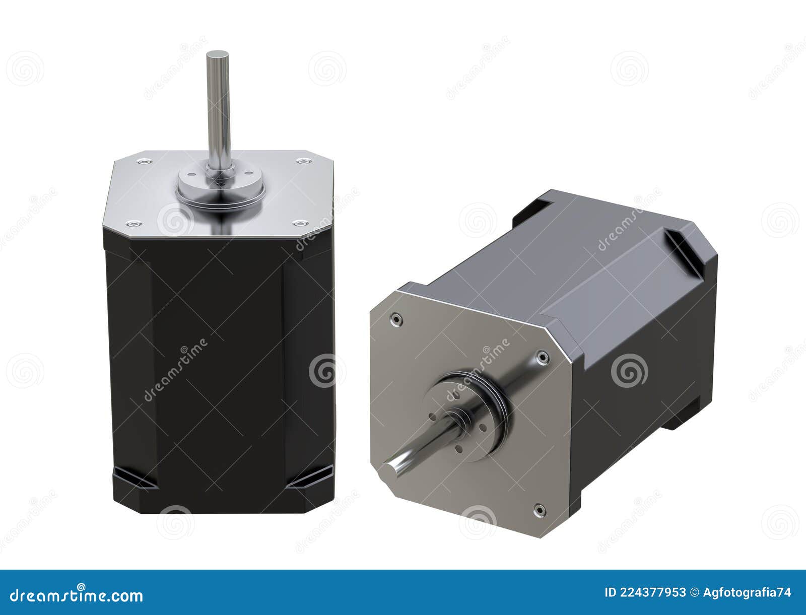 Stepper Motors Isometric Drawing Set Vector Illustration ...