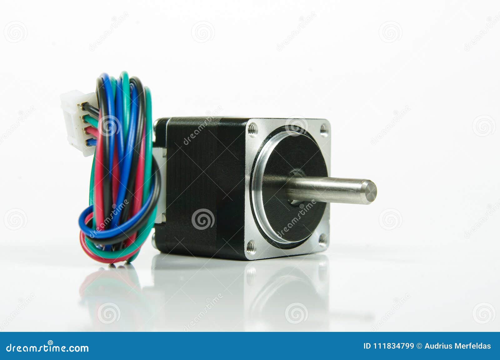 Stepper Motor with Wires and Connector Isolated Stock Image - Image of ...