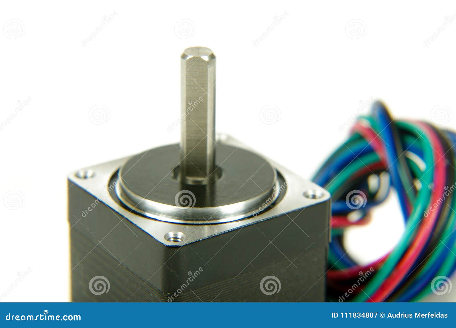 Stepper Motor with Wires and Connector Isolated Stock Image - Image of ...