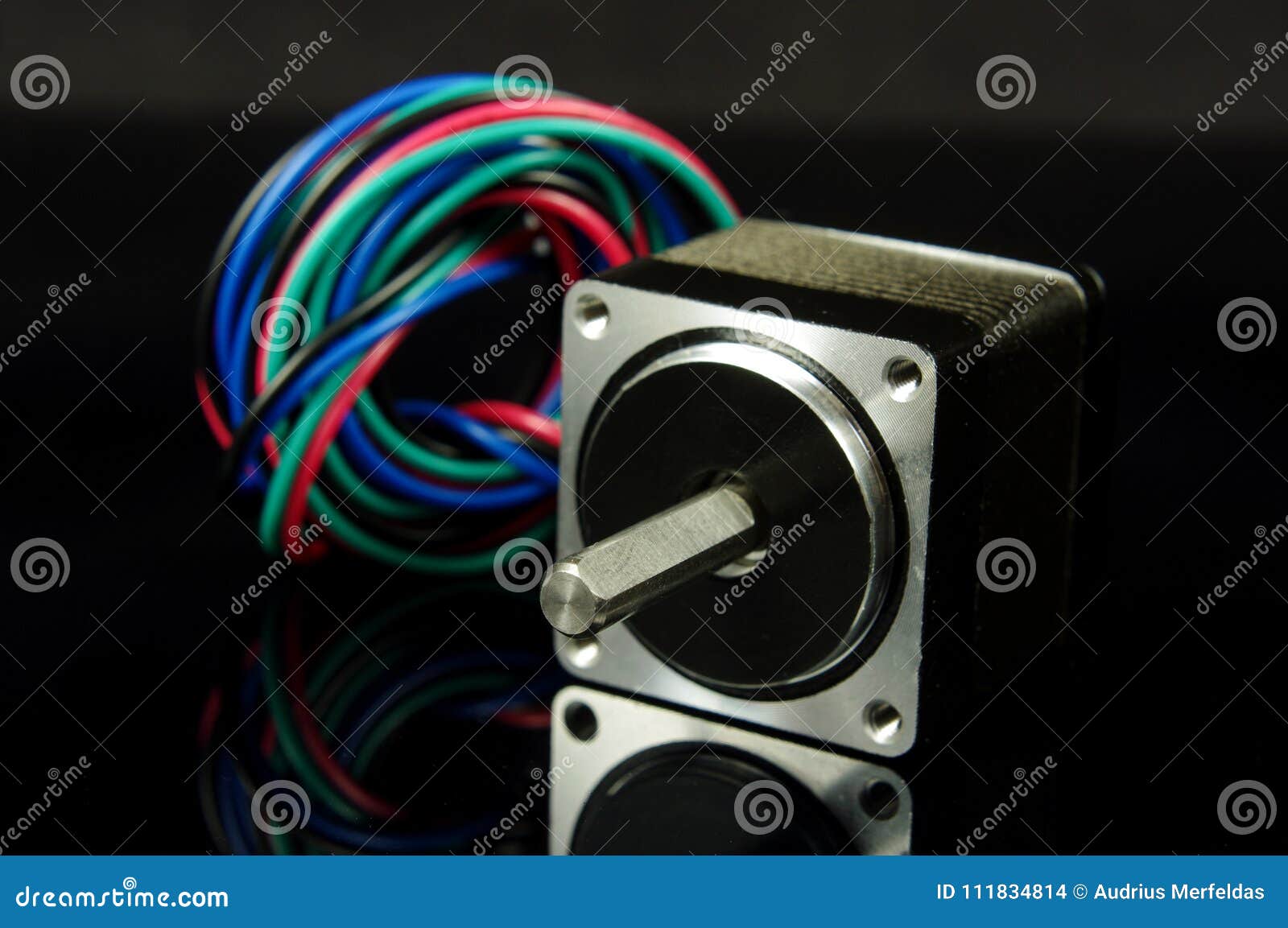 Stepper Motor with Wires and Connector Isolated Stock Photo - Image of ...