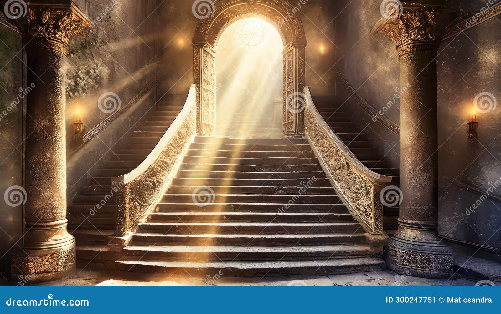 Stepping through the Ancient Doorway. Generated with AI Stock ...